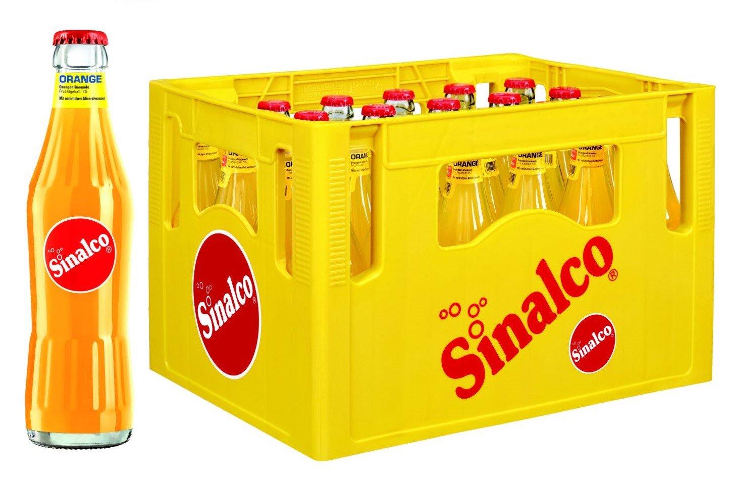 24 x Sinalco Orange 0.33L Bottiglia in vetro con scatola originale ...
